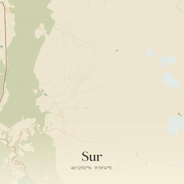 Vintage map of Sur, Switzerland. - Rezona - Digital Art & AI, Places ...