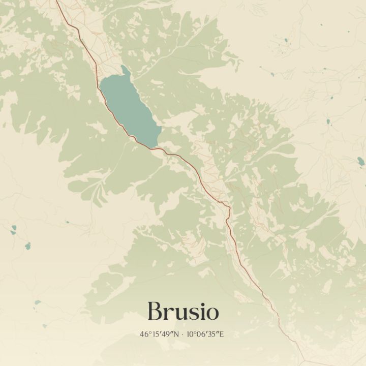 Vintage map of Brusio, Switzerland. - Rezona - Digital Art & AI, Places ...