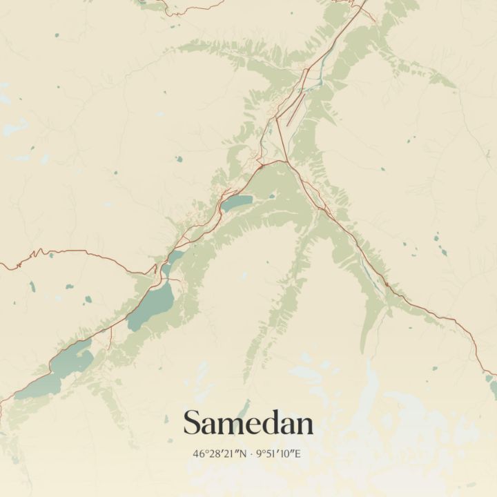Vintage map of Samedan, Switzerland. - Rezona - Digital Art & AI ...