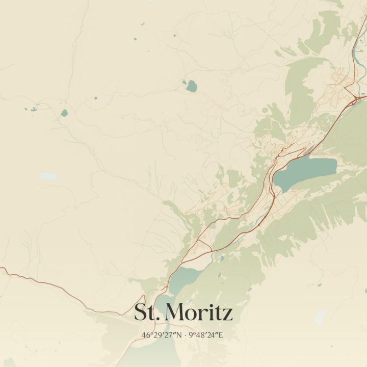 Vintage map of St. Moritz, Switzerla - Rezona - Digital Art & AI ...