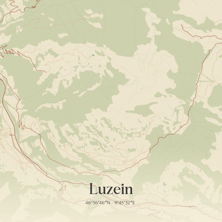Vintage map of Luzein, Switzerland. - Rezona - Digital Art & AI, Places ...