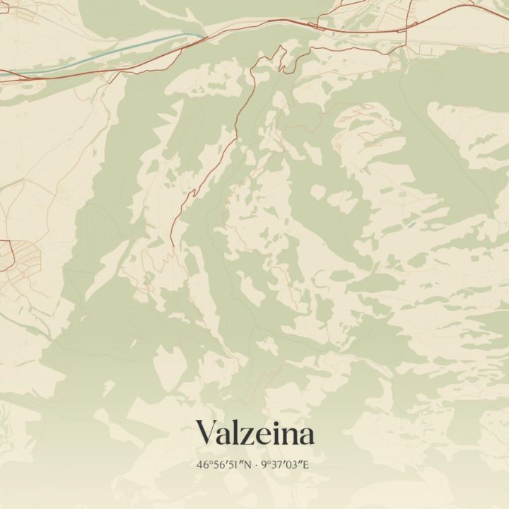 Vintage map of Valzeina, Switzerland - Rezona - Digital Art & AI ...