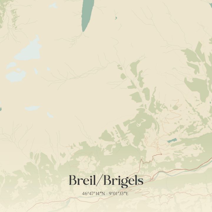 Vintage map of Breil/Brigels, Switze - Rezona - Digital Art & AI ...