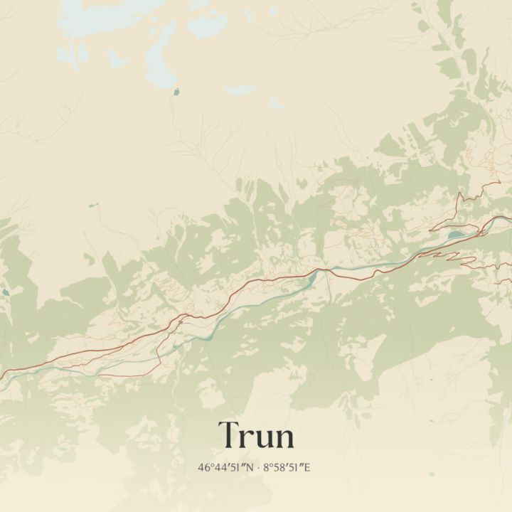 Vintage map of Trun, Switzerland. - Rezona - Digital Art & AI, Places ...