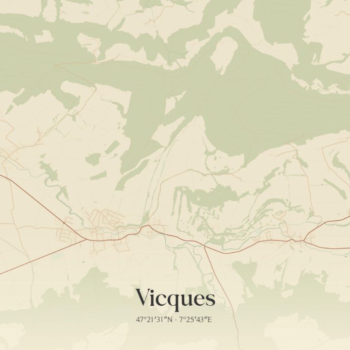 Vintage map of Vicques, Switzerland. - Rezona - Digital Art & AI ...