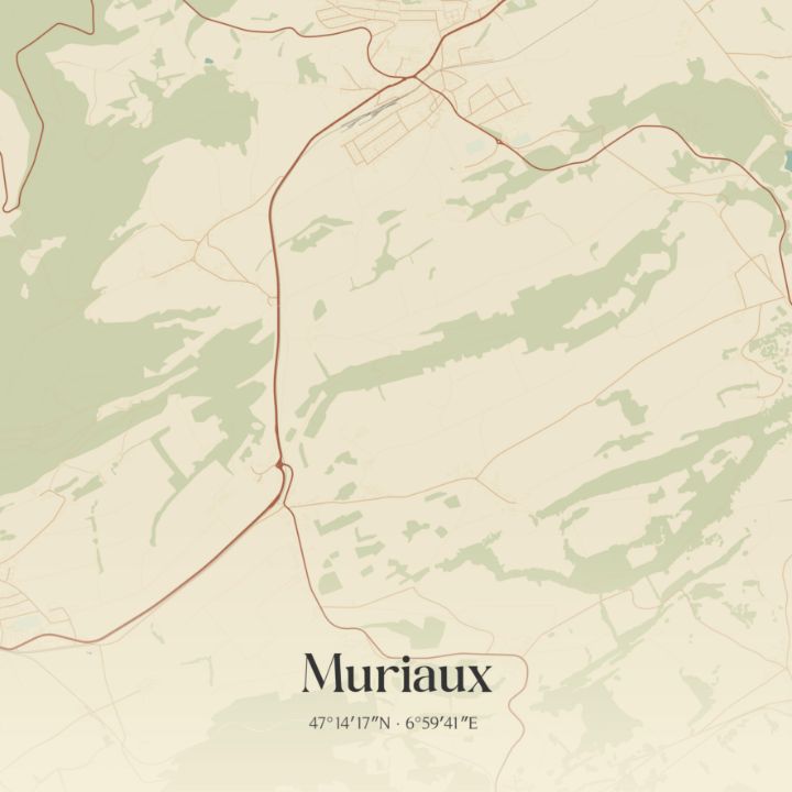 Vintage map of Muriaux, Switzerland. - Rezona - Digital Art & AI ...