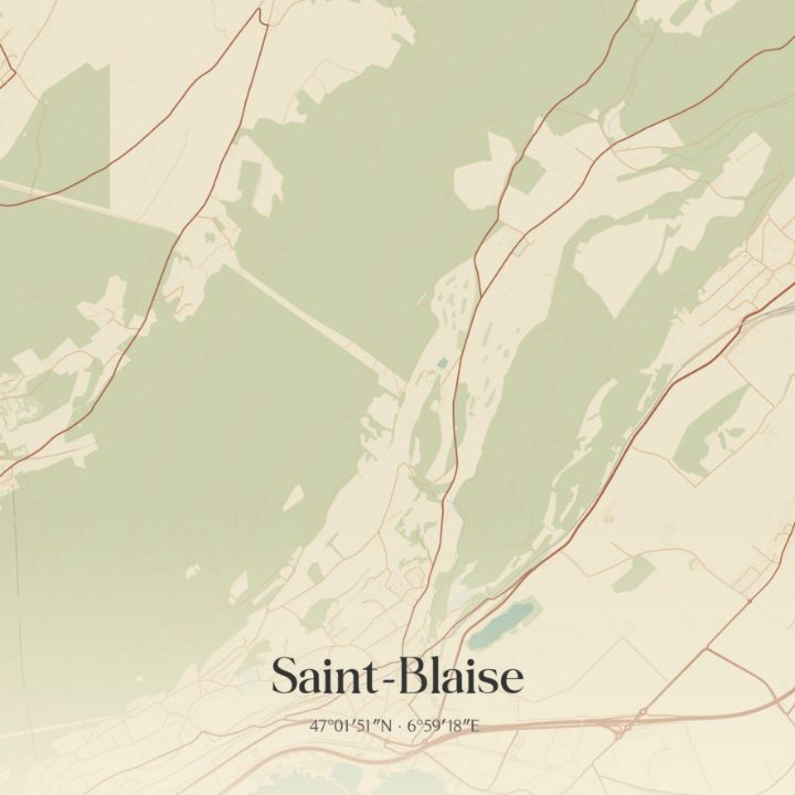 Vintage map of Saint-Blaise, Switzer - Rezona - Digital Art & AI ...