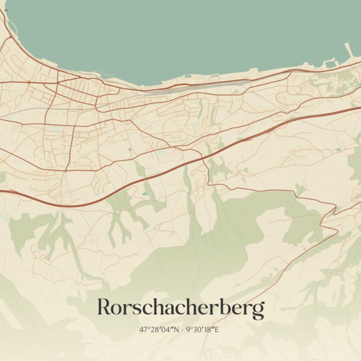 Vintage map of Rorschacherberg, Swit - Rezona - Digital Art & AI ...