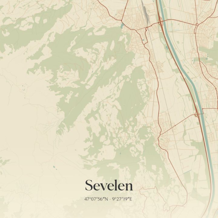 Vintage map of Sevelen, Switzerland. - Rezona - Digital Art & AI ...