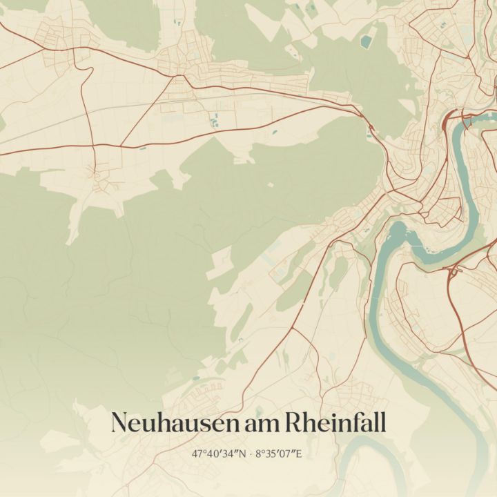 Vintage map of Neuhausen am Rheinfal - Rezona - Digital Art & AI ...