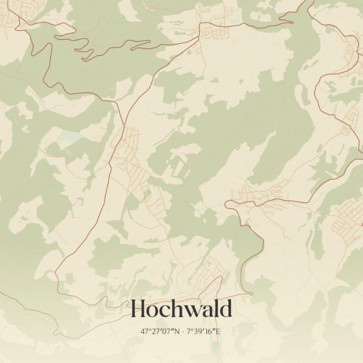 Vintage map of Hochwald, Switzerland - Rezona - Digital Art & AI ...