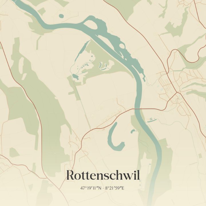 Vintage map of Rottenschwil, Switzer - Rezona - Digital Art & AI ...