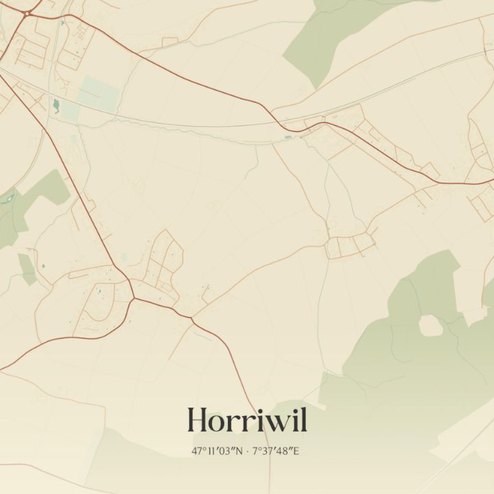 Vintage map of Horriwil, Switzerland - Rezona - Digital Art & AI ...