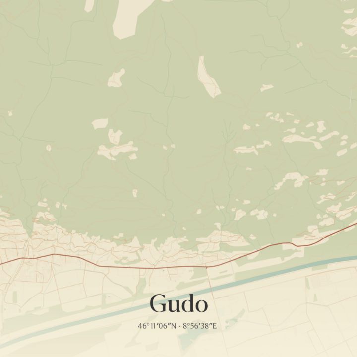 Vintage map of Gudo, Switzerland. - Rezona - Digital Art & AI, Places ...