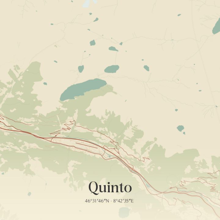 Vintage map of Quinto, Switzerland. - Rezona - Digital Art & AI, Places ...