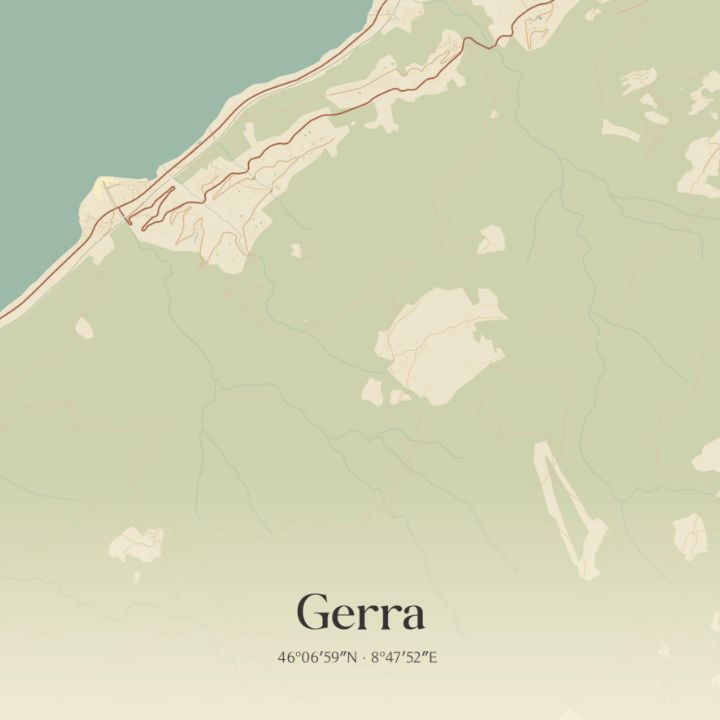 Vintage map of Gerra, Switzerland. - Rezona - Digital Art & AI, Places ...