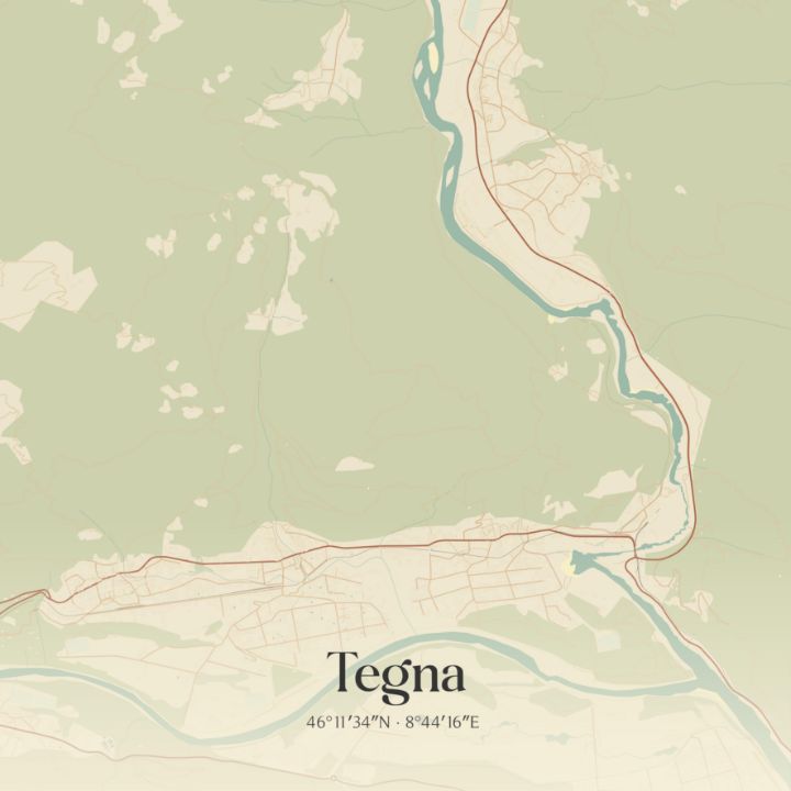 Vintage map of Tegna, Switzerland. - Rezona - Digital Art & AI, Places ...