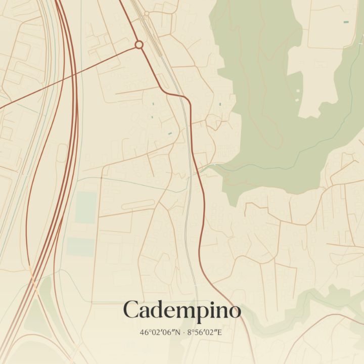 Vintage map of Cadempino, Switzerlan - Rezona - Digital Art & AI ...
