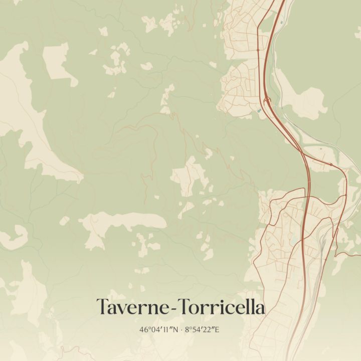 Vintage map of Taverne-Torricella, S - Rezona - Digital Art & AI ...