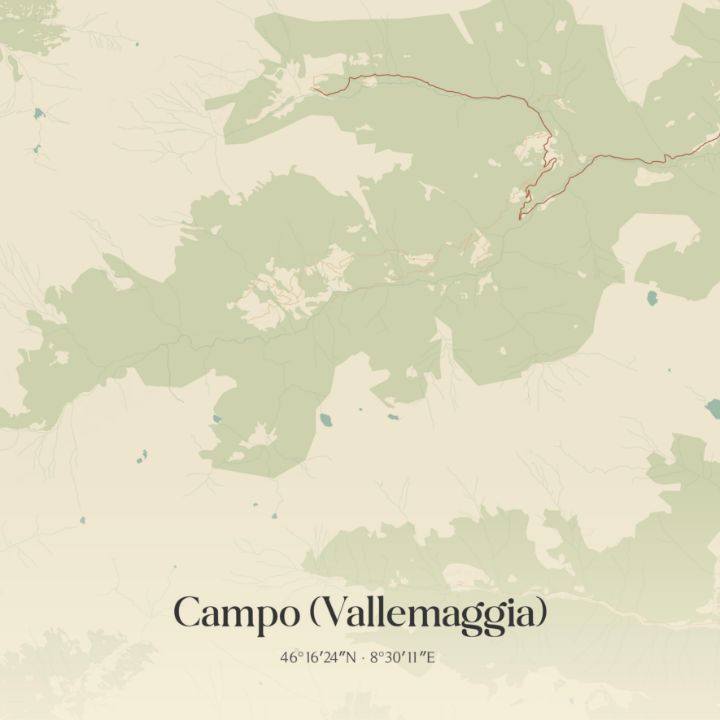 Vintage map of Campo (Vallemaggia), - Rezona - Digital Art & AI, Places ...