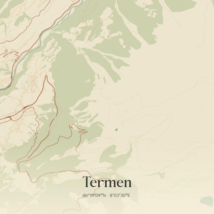 Vintage map of Termen, Switzerland. - Rezona - Digital Art & AI, Places ...