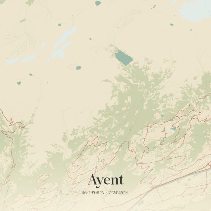 Vintage map of Ayent, Switzerland. - Rezona - Digital Art & AI, Places ...