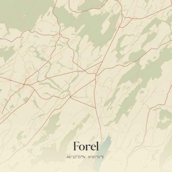 Vintage map of Forel, Switzerland. - Rezona - Digital Art & AI, Places ...