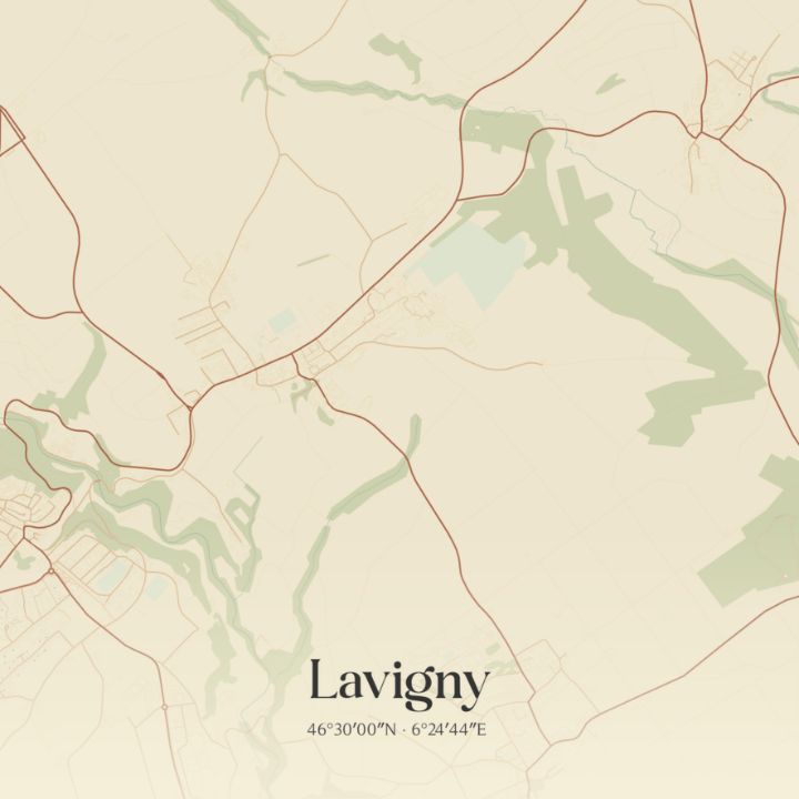 Vintage map of Lavigny, Switzerland. - Rezona - Digital Art & AI ...