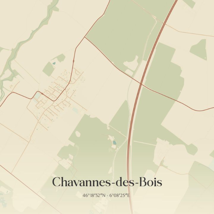 Vintage map of Chavannes-des-Bois, S - Rezona - Digital Art & AI ...
