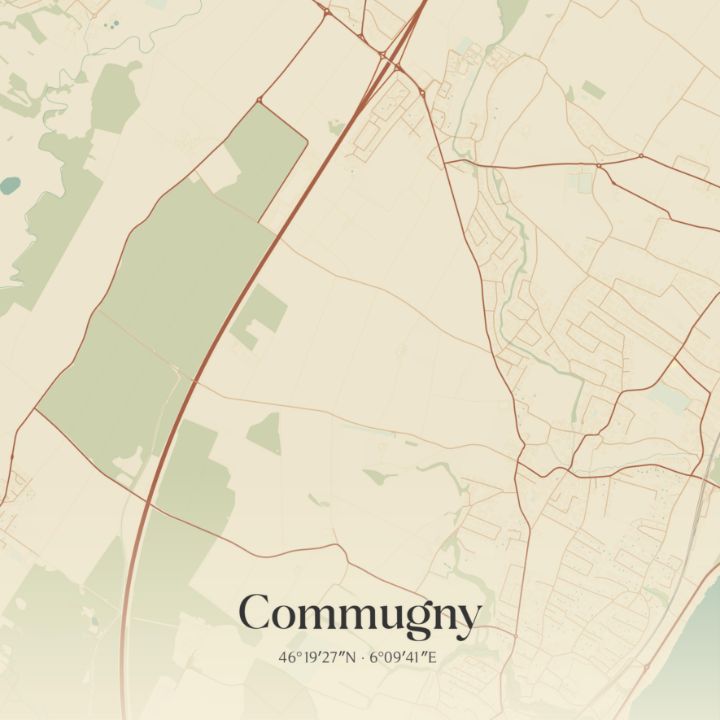 Vintage map of Commugny, Switzerland - Rezona - Digital Art & AI ...