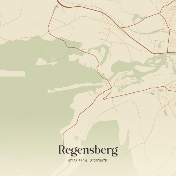 Vintage map of Regensberg, Switzerla - Rezona - Digital Art & AI ...
