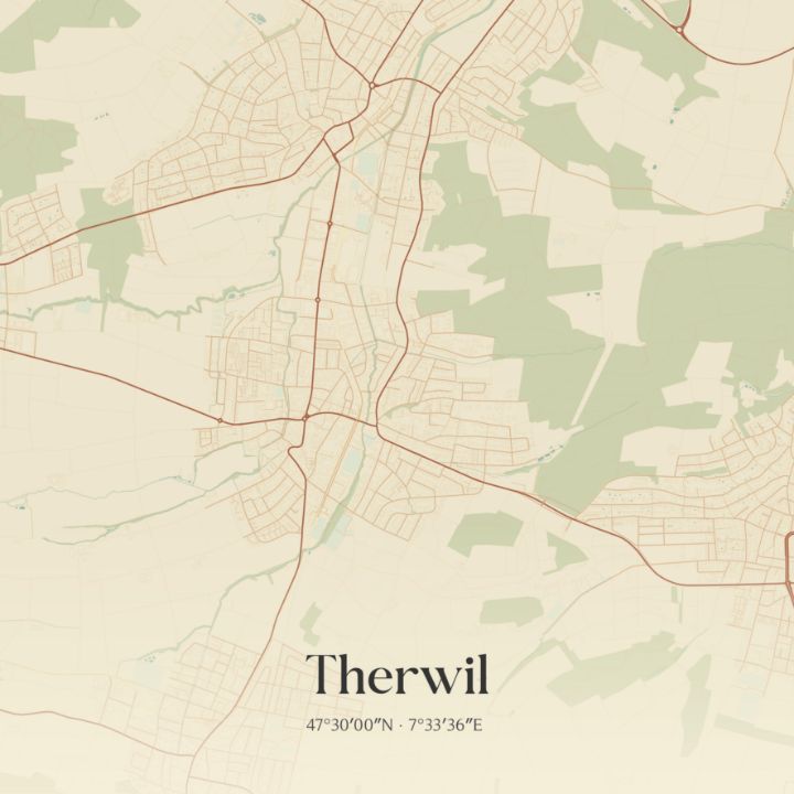 Vintage map of Therwil, Switzerland. - Rezona - Digital Art & AI ...