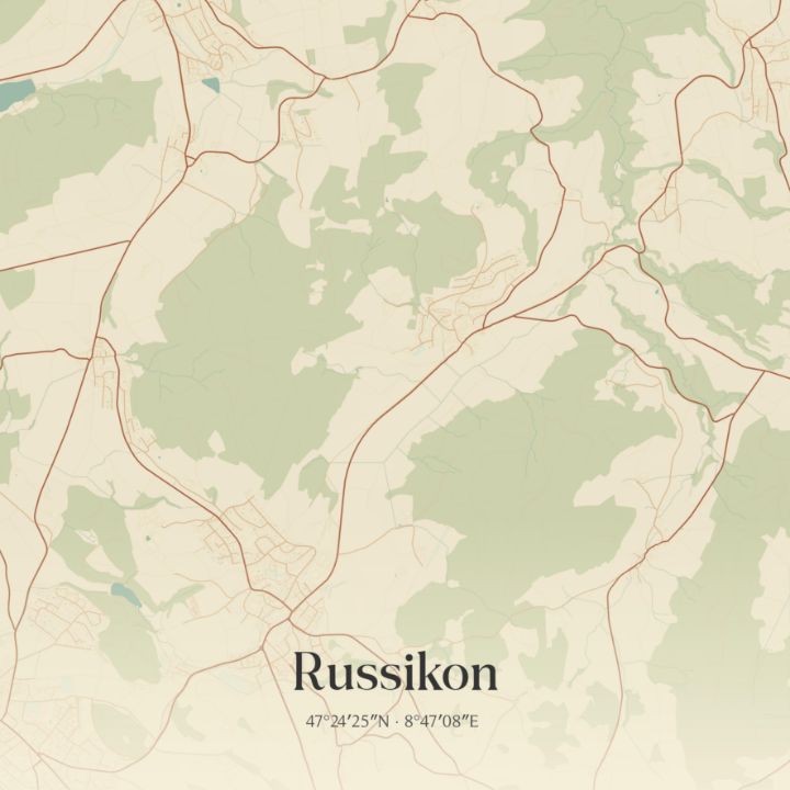 Vintage map of Russikon, Switzerland - Rezona - Digital Art & AI ...