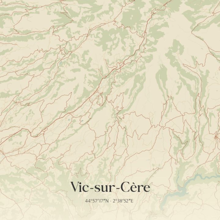 Vintage map of Vic-sur-Cère, France. - Rezona - Digital Art & AI ...