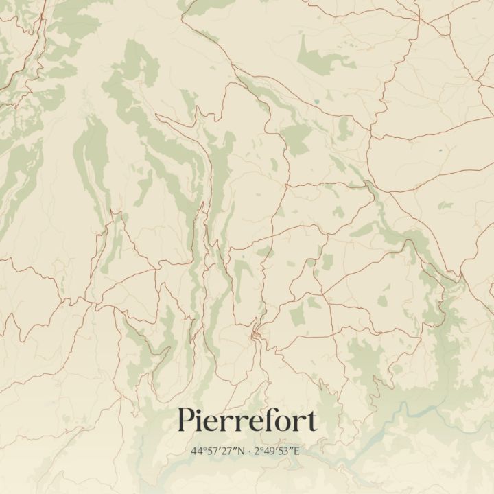 Vintage map of Pierrefort, France. - Rezona - Digital Art & AI, Places ...