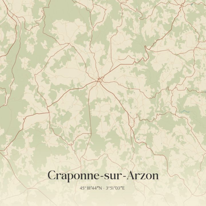 Vintage map of Craponne-sur-Arzon, F - Rezona - Digital Art & AI ...