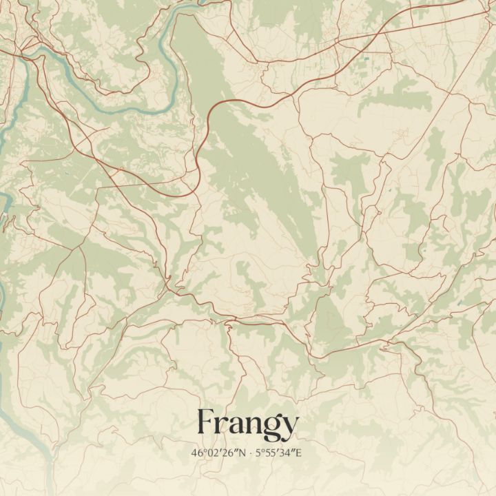 Vintage map of Frangy, France. - Rezona - Digital Art & AI, Places ...