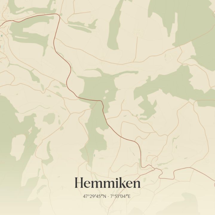 Vintage map of Hemmiken, Switzerland - Rezona - Digital Art & AI ...