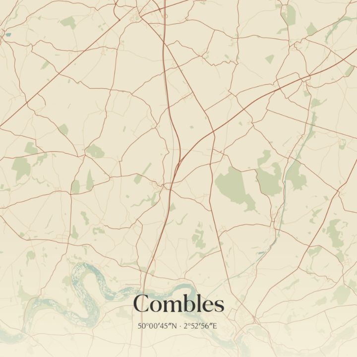 Vintage map of Combles, France. - Rezona - Digital Art & AI, Places ...