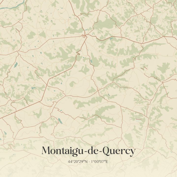 Vintage map of Montaigu-de-Quercy, F - Rezona - Digital Art & AI ...