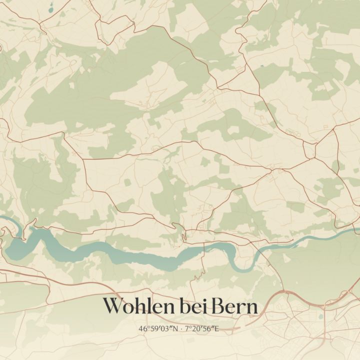 Vintage map of Wohlen bei Bern, Swit - Rezona - Digital Art & AI ...