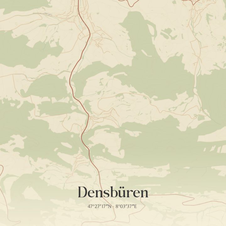 Vintage map of Densbüren, Switzerlan - Rezona - Digital Art & AI ...