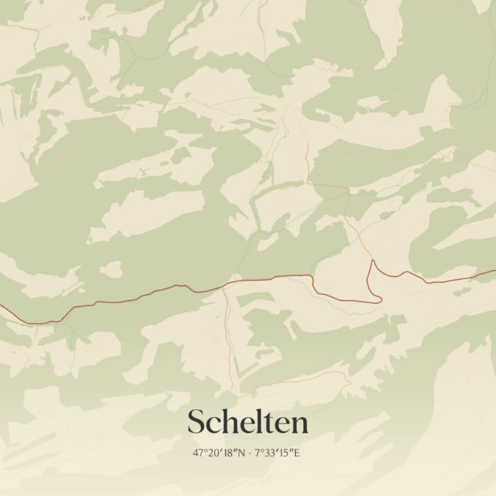 Vintage map of Schelten, Switzerland - Rezona - Digital Art & AI ...