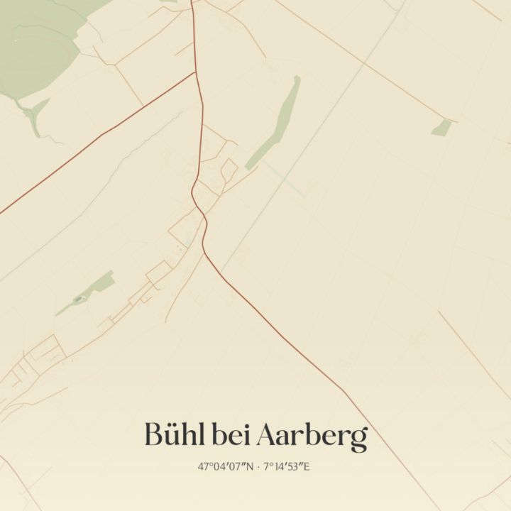 Vintage map of Bühl bei Aarberg, Swi - Rezona - Digital Art & AI ...
