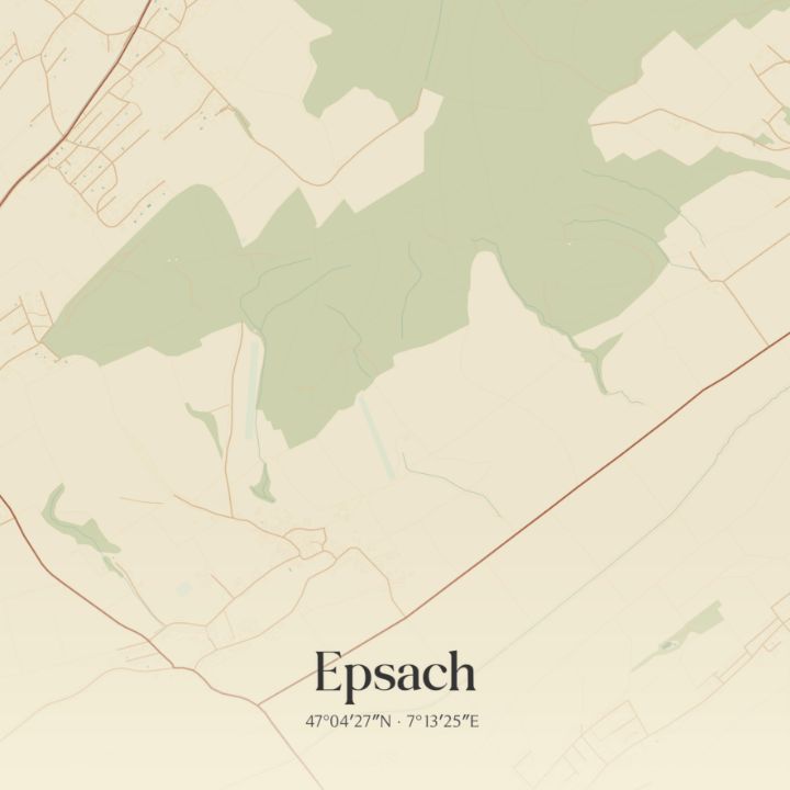 Vintage map of Epsach, Switzerland. - Rezona - Digital Art & AI, Places ...