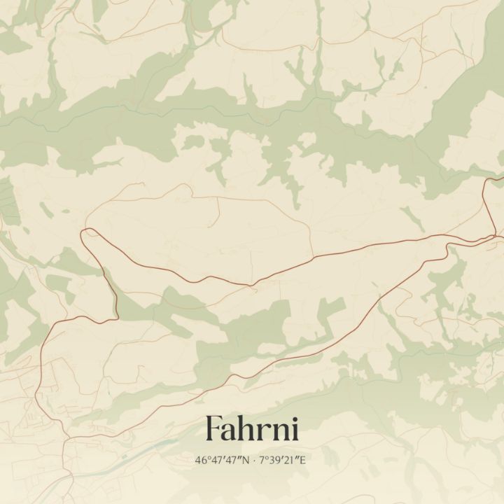 Vintage map of Fahrni, Switzerland. - Rezona - Digital Art & AI, Places ...