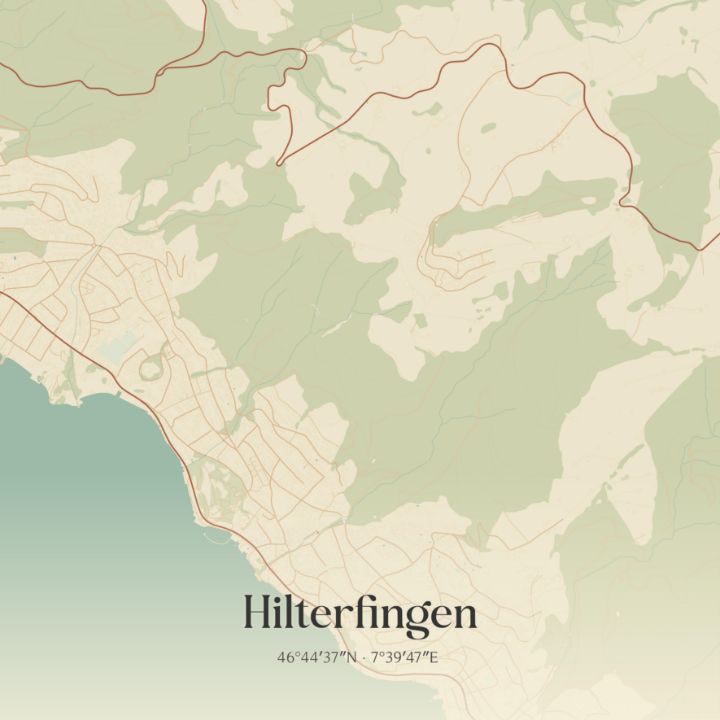 Vintage map of Hilterfingen, Switzer - Rezona - Digital Art & AI ...