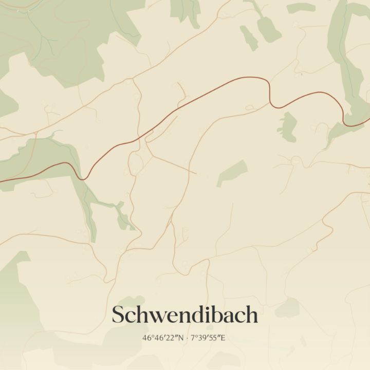 Vintage map of Schwendibach, Switzer - Rezona - Digital Art & AI ...