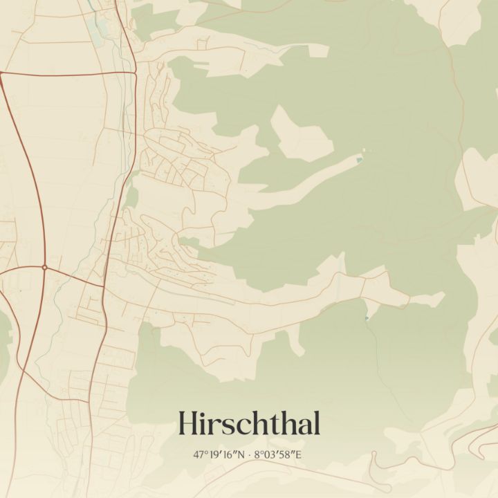 Vintage map of Hirschthal, Switzerla - Rezona - Digital Art & AI ...