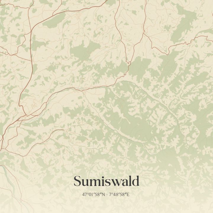Vintage map of Sumiswald, Switzerlan - Rezona - Digital Art & AI ...